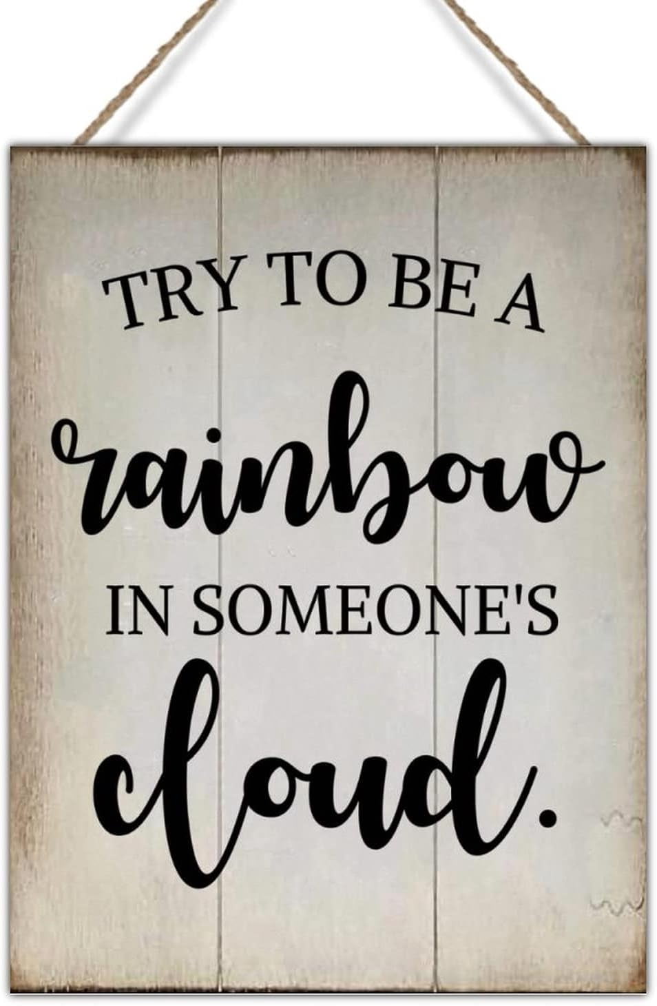 Wood Sign 8x10 Inch Wood Sign Wall Decor Rainbow In Someone'S Cloud ...