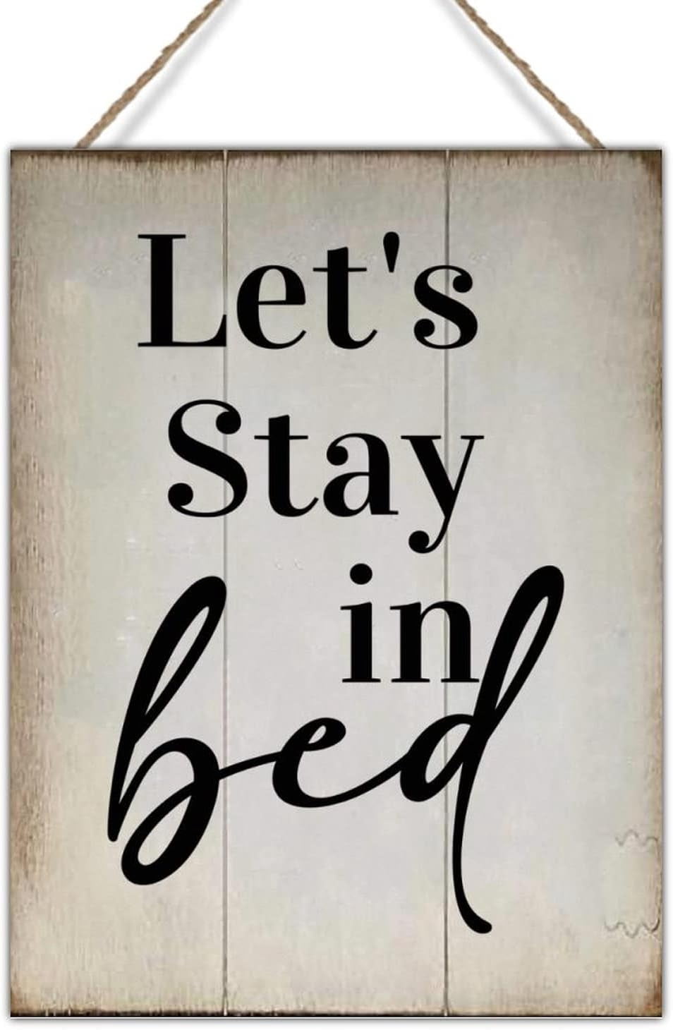 Wood Sign 8x10 Inch Wood Wall Art Sign Let'S Stay In Bed Sign Bible ...