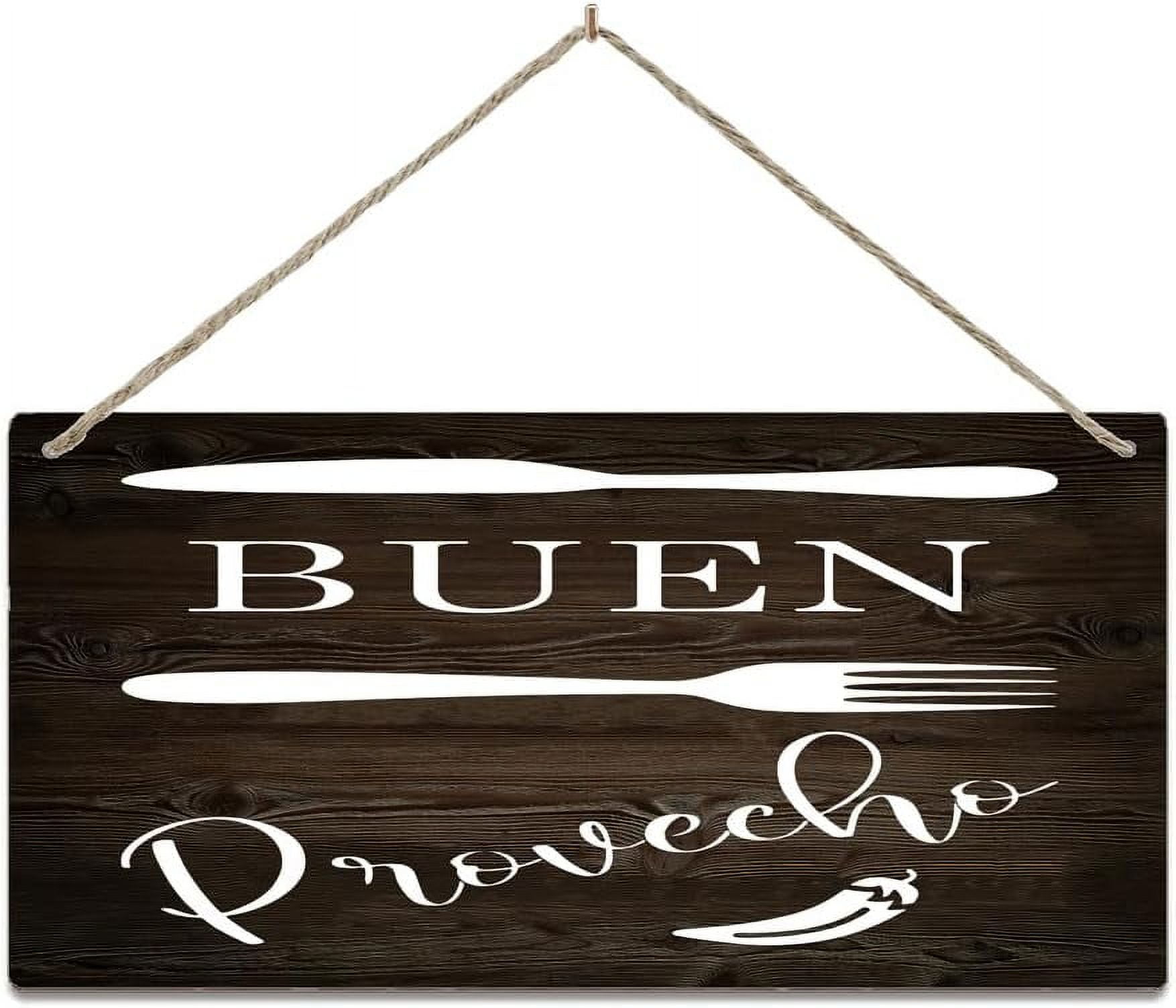 Wood Sign 5x10 Inch Wooden Sign Room Decorations Buen Provecho Sign ...