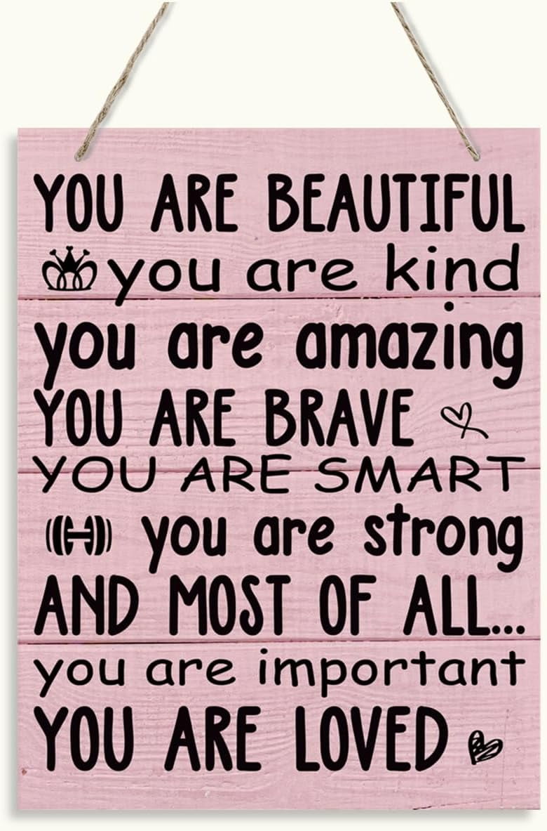 Wood Sign 8x10 Inch You Are Beautiful Sign Wood Decor Hanging Wooden ...