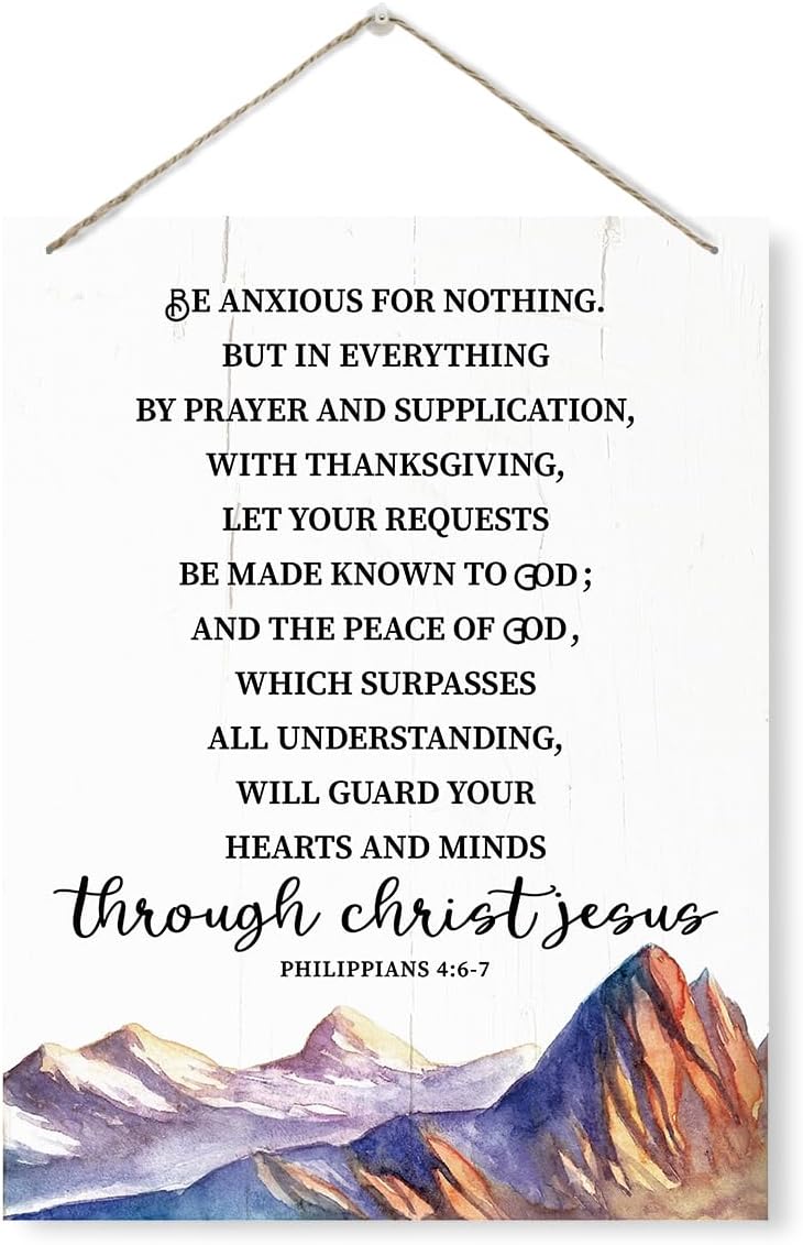 Wood Sign 8x12 Inch Be Anxious For Nothing Sign Scripture Wall Art ...