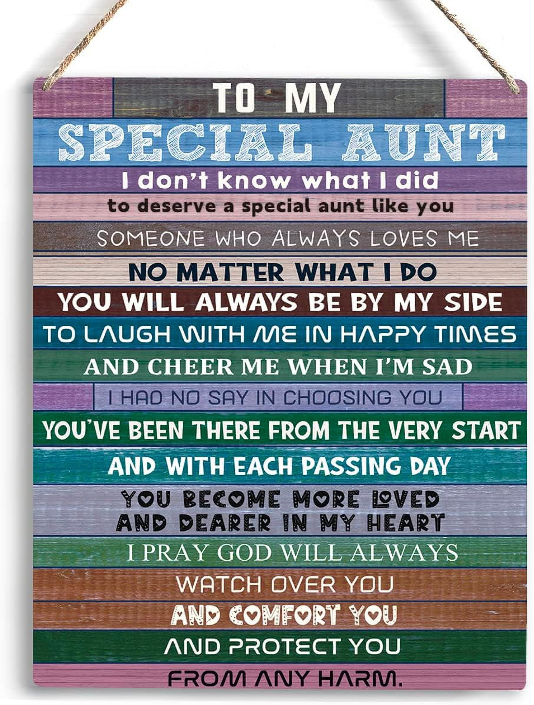 Wood Sign 8x12 Inch Aunt From Niece To My Aunt Wooden Hanging Sign Aunt ...