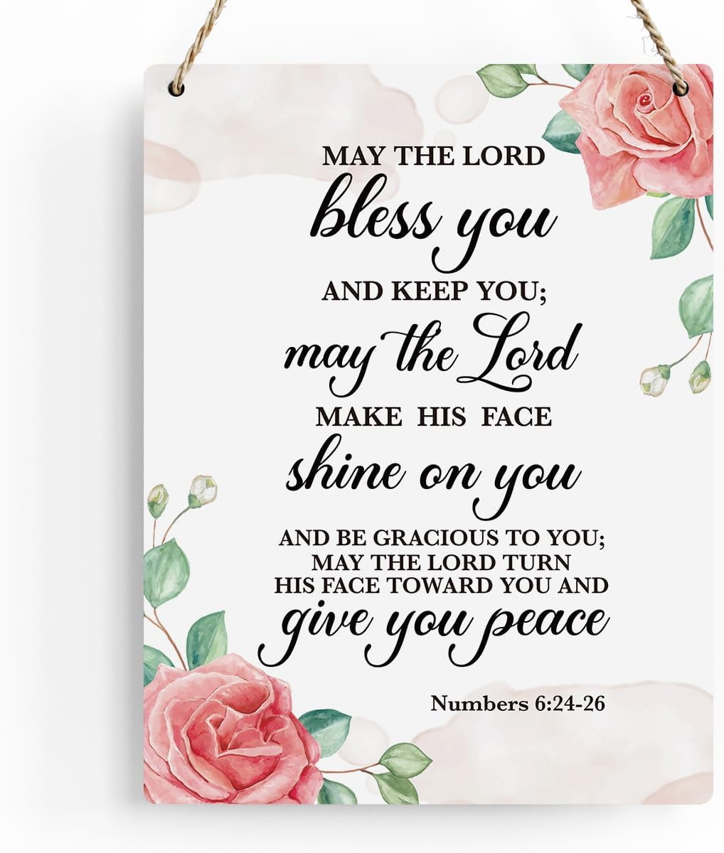 Wood Sign 8x12 Inch Bible Verses Numbers 624 26 Wall Decor Scripture ...