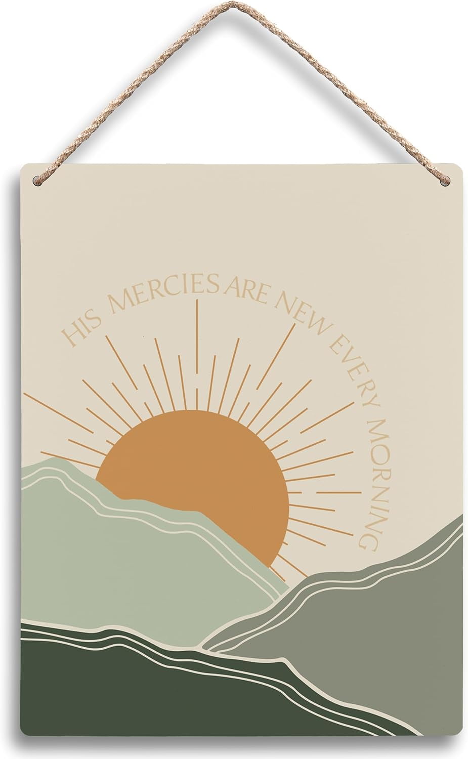 Wood Sign 8x12 Inch Boho Christian Sun Mountains Nature Landscape ...
