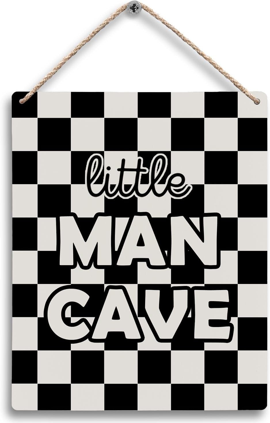 Wood Sign 8x12 Inch Checkered Little Boy Room Hanging Wooden Signs ...