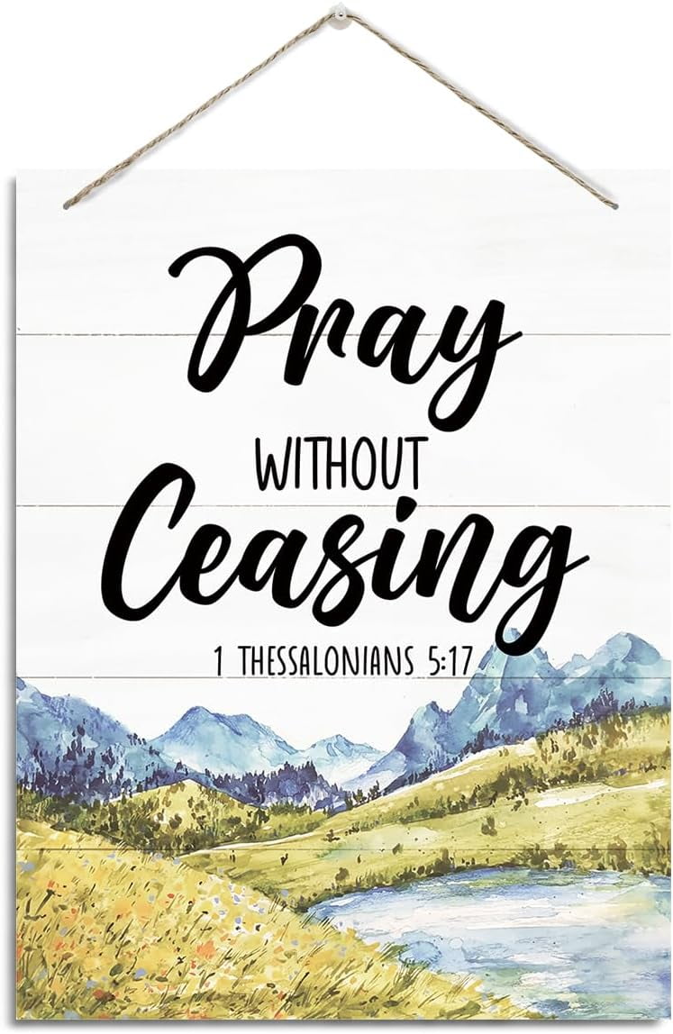 Wood Sign 8x12 Inch Christian Decor Hanging Wood Plaque Sign Wall Home ...