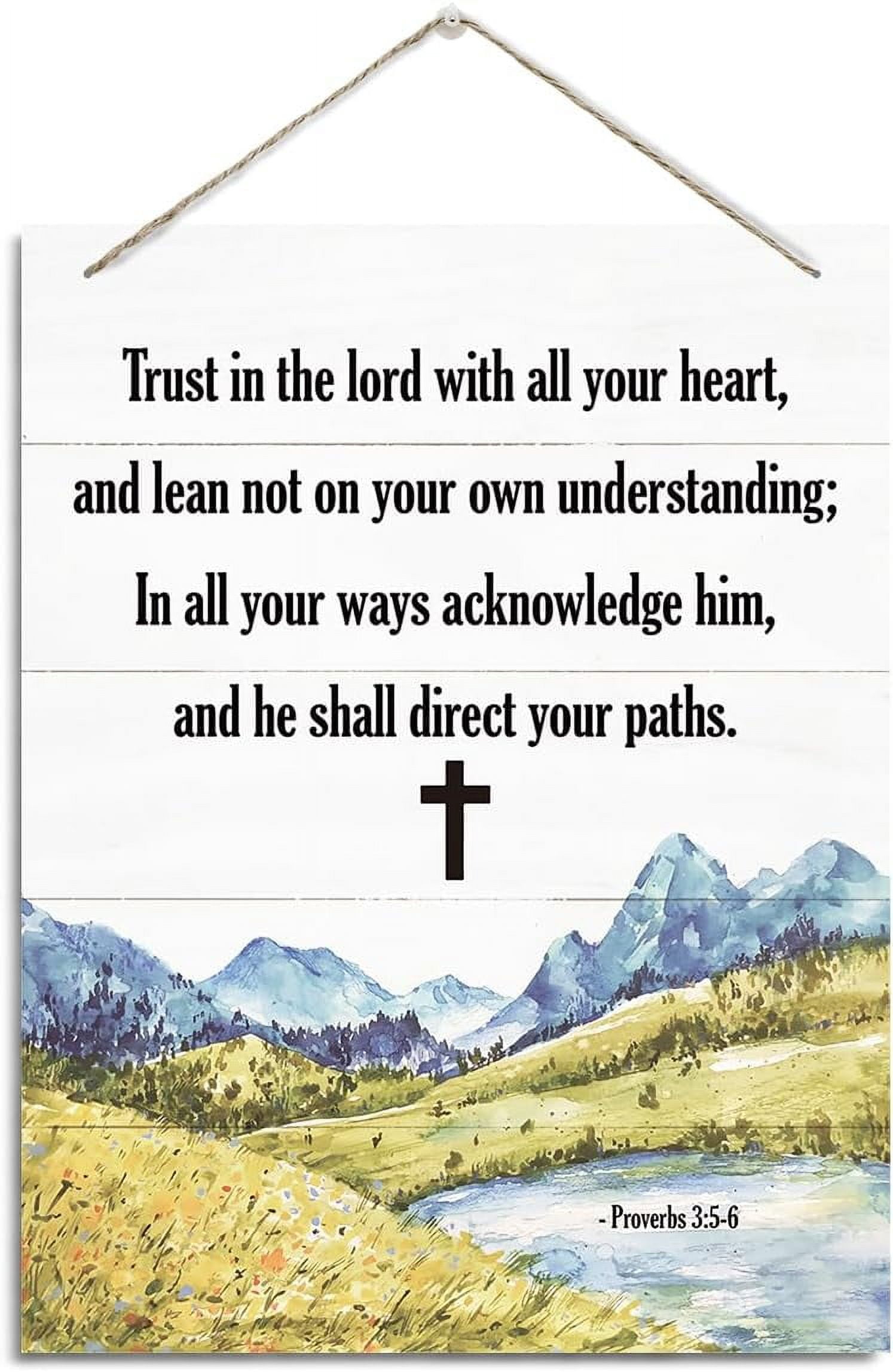 Wood Sign 8x12 Inch Christian Decor Rustic Hanging Wood Plaque Sign ...