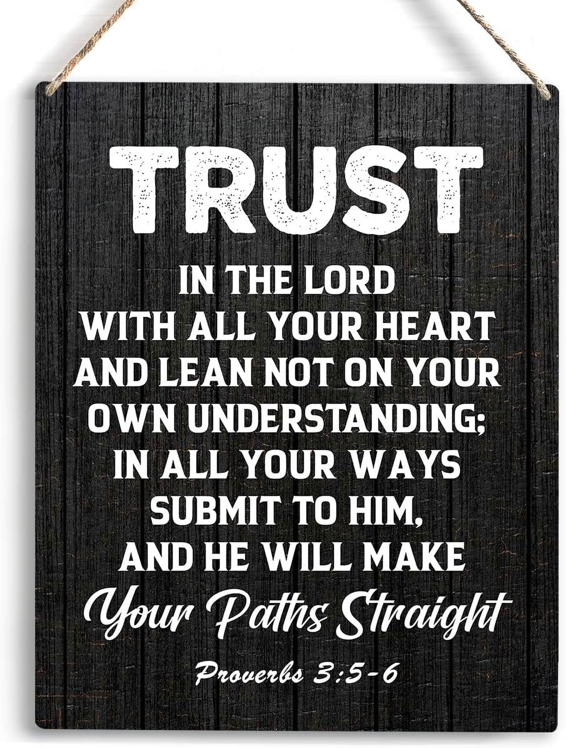 Wood Sign 8x12 Inch Christian Inspirational Wall Decor Trust In The ...