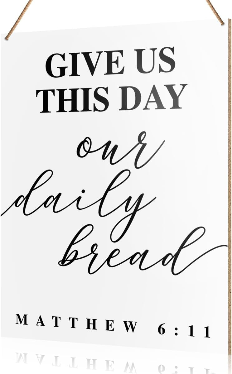 Wood Sign 8x12 Inch Christian Kitchen Wall Hanging Sign Decor Give Us ...