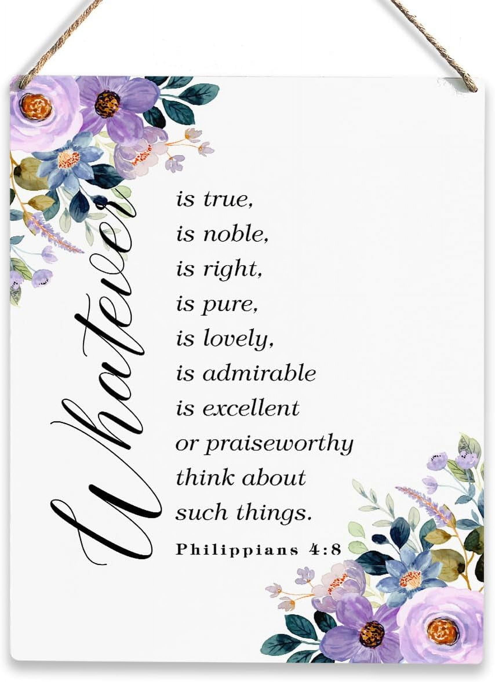 Wood Sign 8x12 Inch Christian Quotes Wall Art Motivation Rustic ...