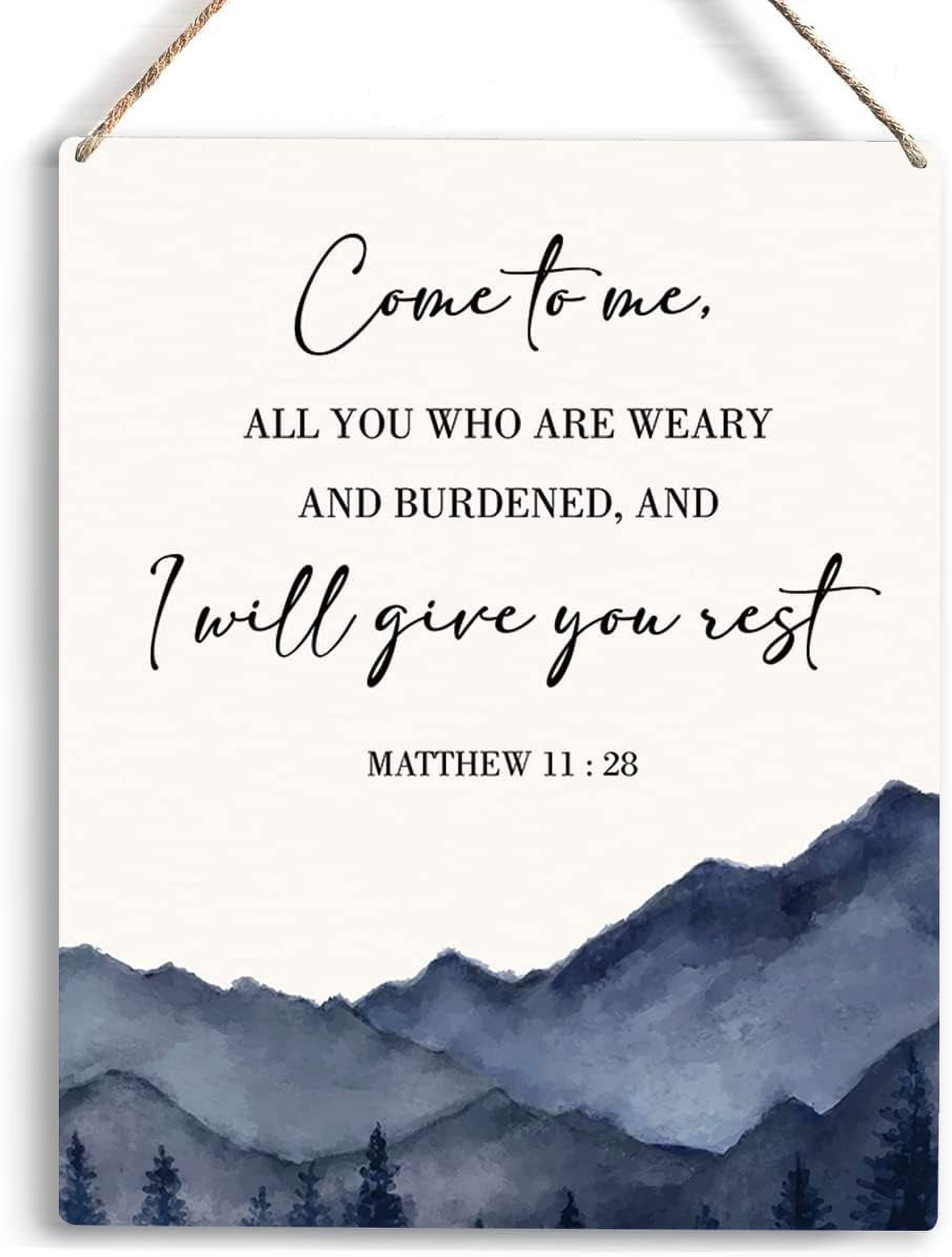 Wood Sign 8x12 Inch Christian Wall Decor Come To Me All You Who Are ...