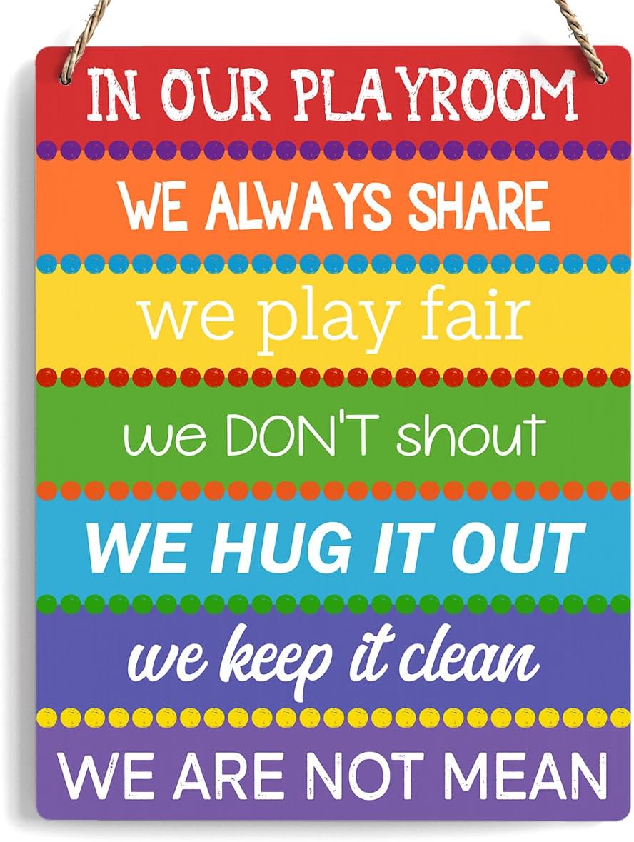 Wood Sign 8x12 Inch Classroom Rules Decor For Elementary School Class ...