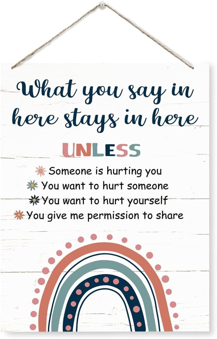 Wood Sign 8x12 Inch Counseling Room Decor What You Say In Here Stays In ...