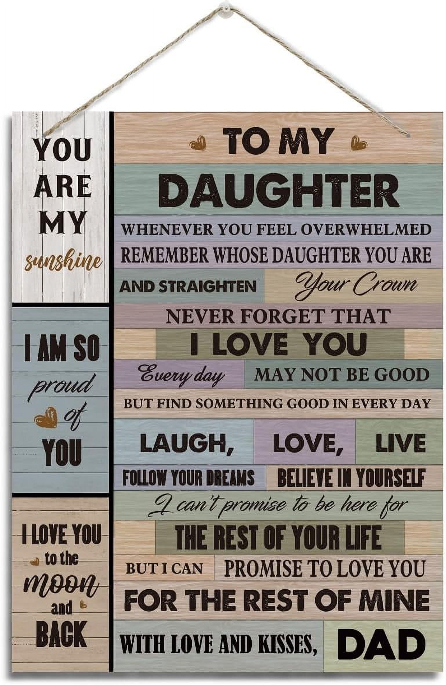 Wood Sign 8x12 Inch Daughter Gift Inspirational Wall Decor Decorative ...