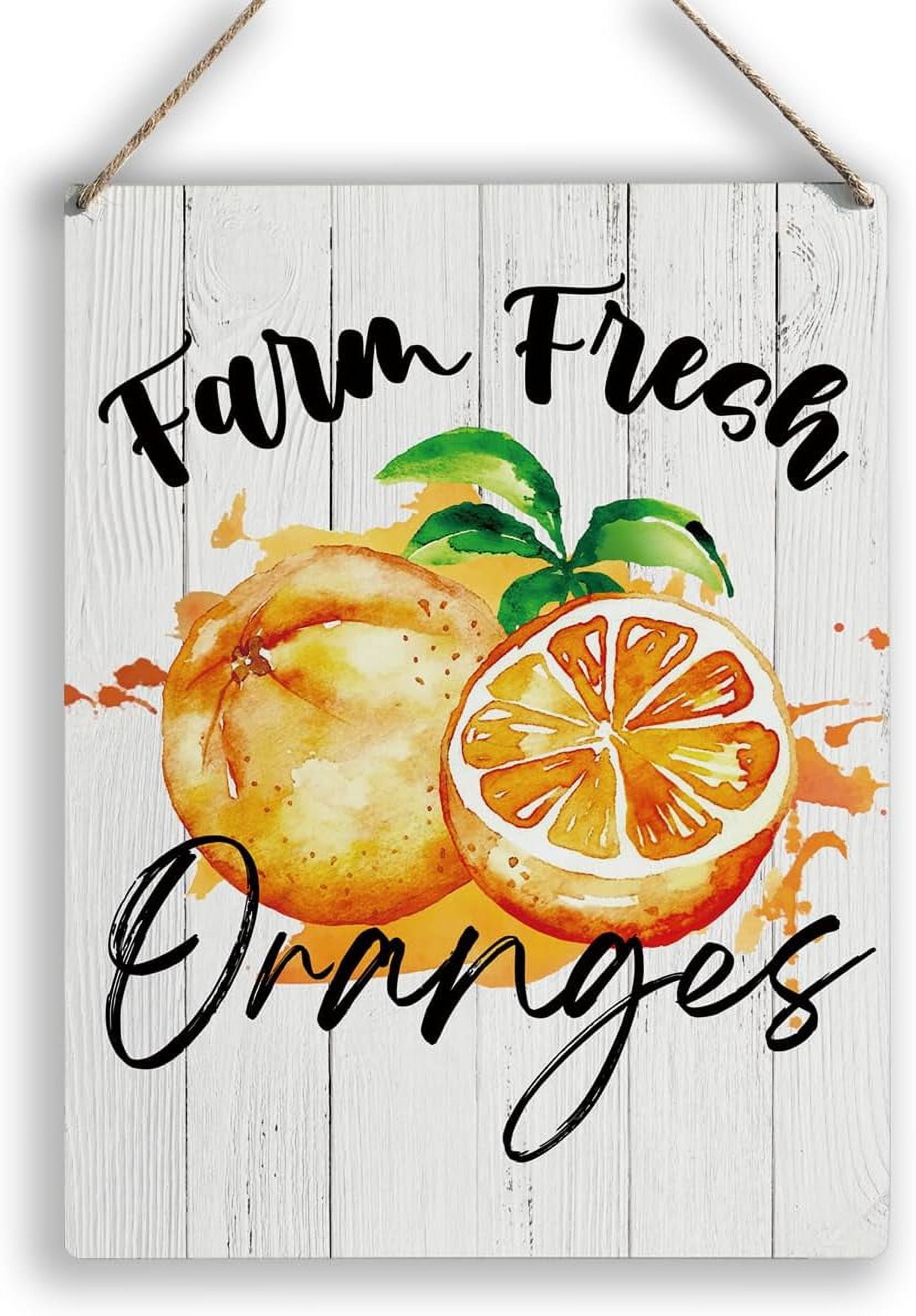 Wood Sign 8x12 Inch Farm Fresh Oranges Wooden Rustic Signs Home Wall ...