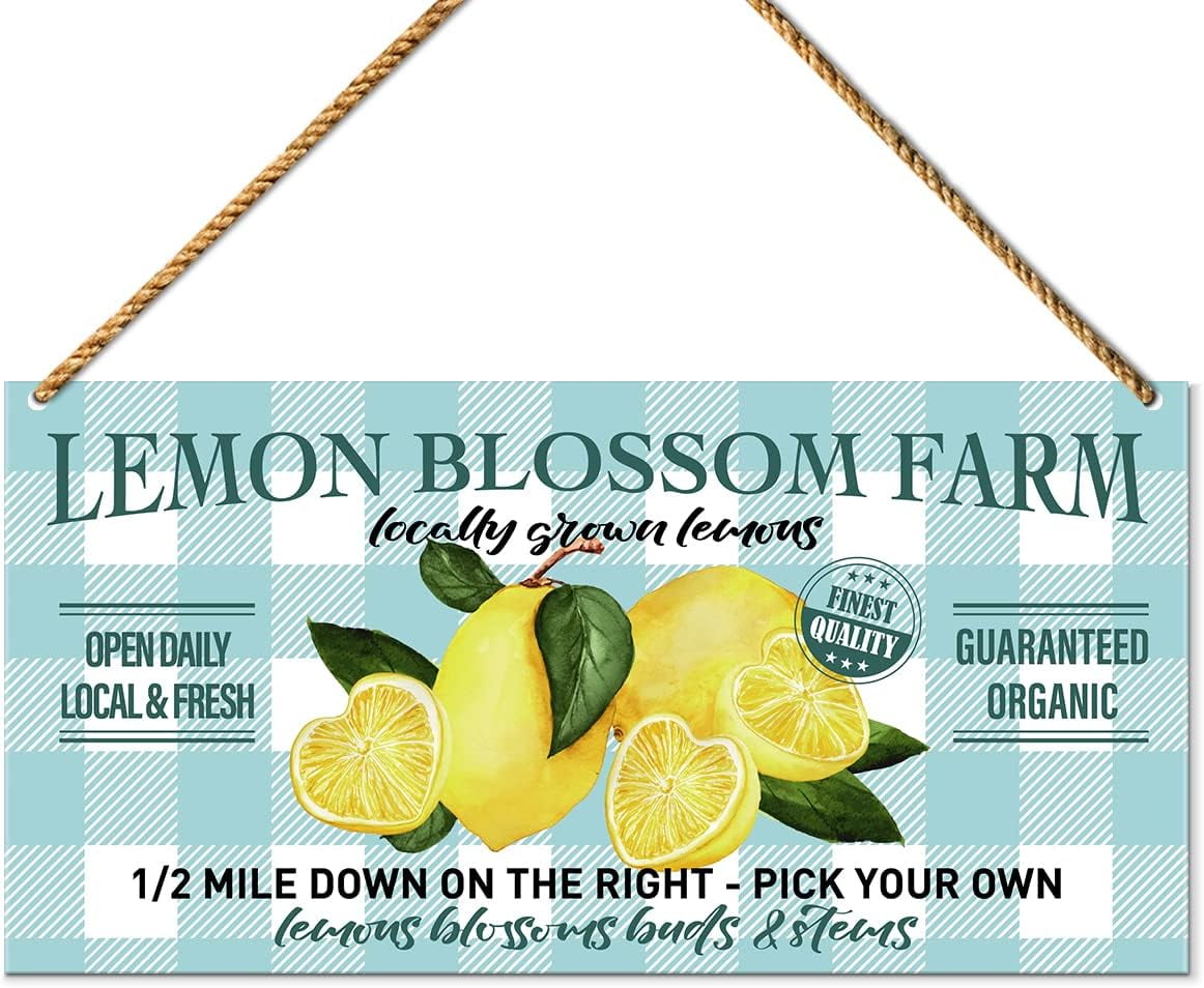 Wood Sign 6x12 Inch Farmhouse Kitchen Wood Signs Lemon Blossom Farm ...