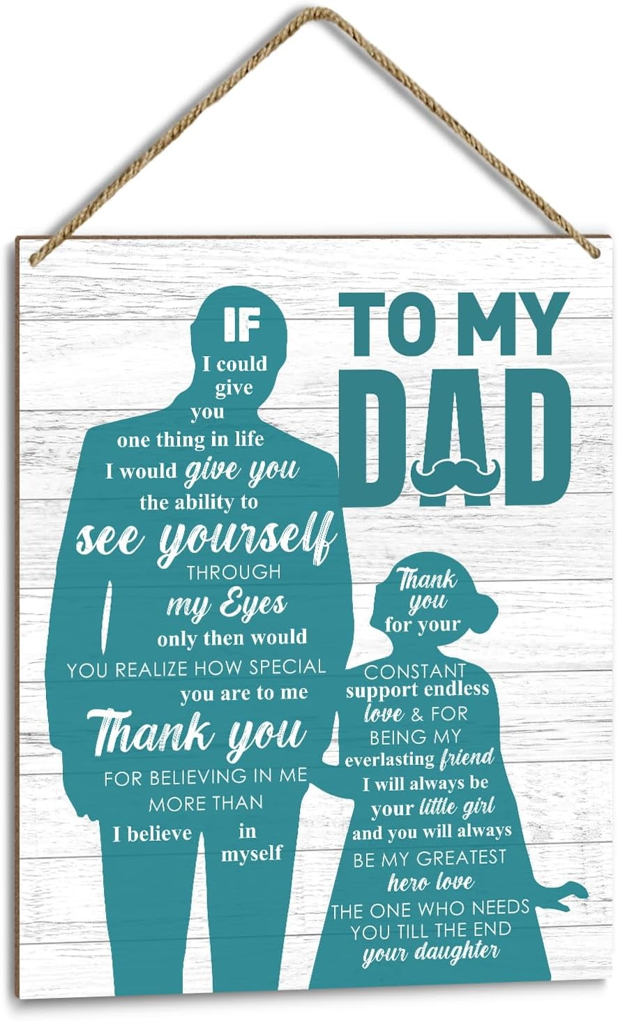 Wood Sign 8x12 Inch Father'S Day To My Dad Gift For Dad From Daughter ...