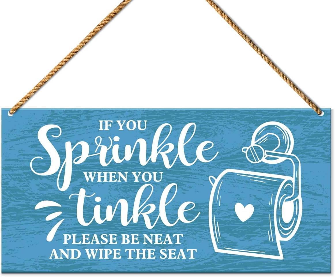 Wood Sign 6x12 Inch Funny Bathroom Wood Sign Decor Guest Bathroom ...