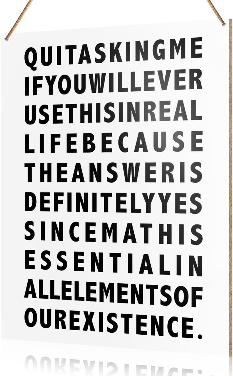 Wood Sign 8x12 Inch Funny Math Classroom Wall Sign Hanging Decor High ...