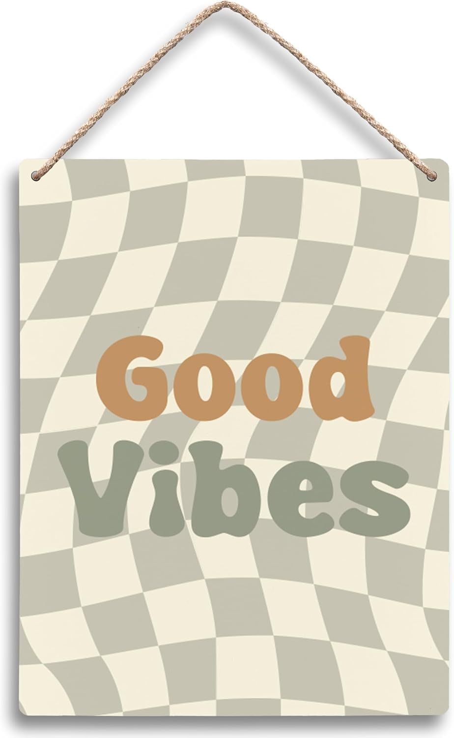 Wood Sign 8x12 Inch Good Preppy Checkered Hanging Wooden Signs ...