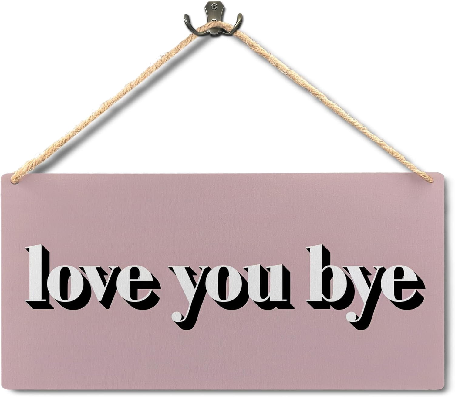 Wood Sign 6x12 Inch Hallway Decor For Walls Love You Bye Wooden Sign ...