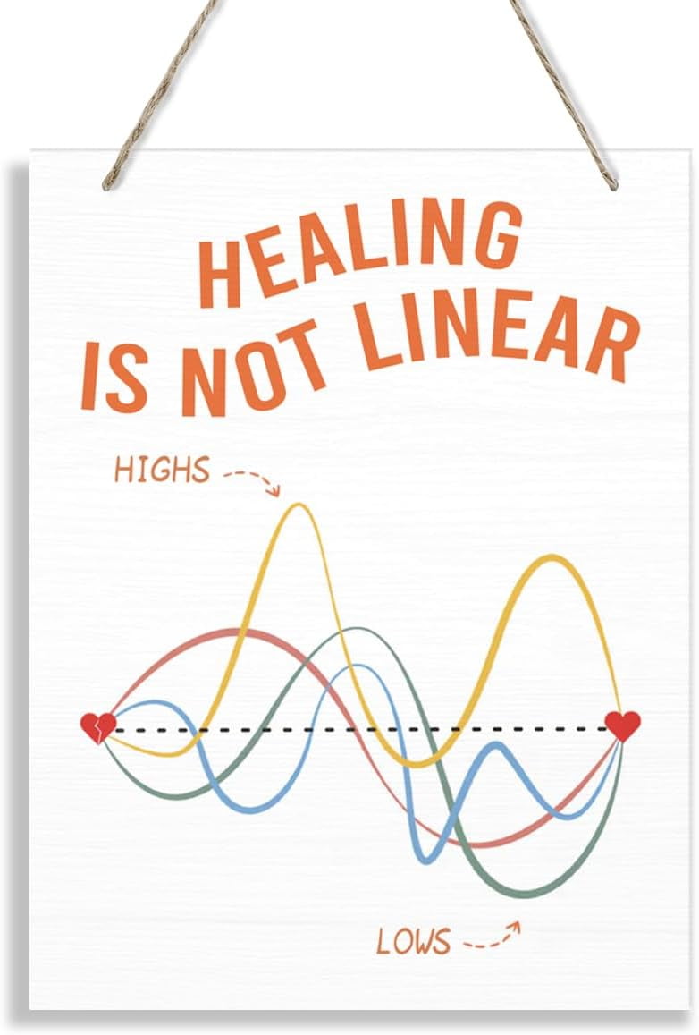 Wood Sign 8x12 Inch Healing Is Not Linear Therapy Decorations Hanging ...