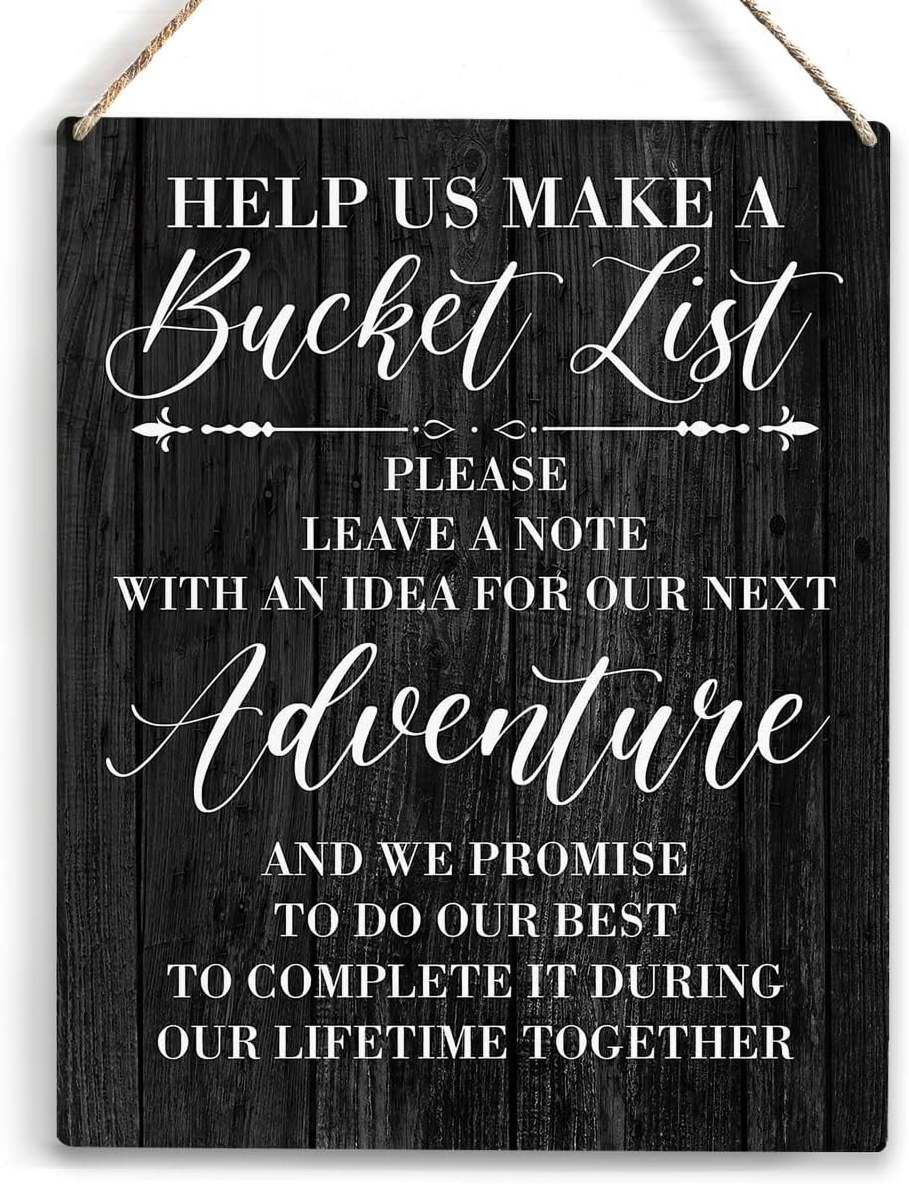 Wood Sign 8x12 Inch Help Us Make A Bucket List Please Leave A Note Wood ...