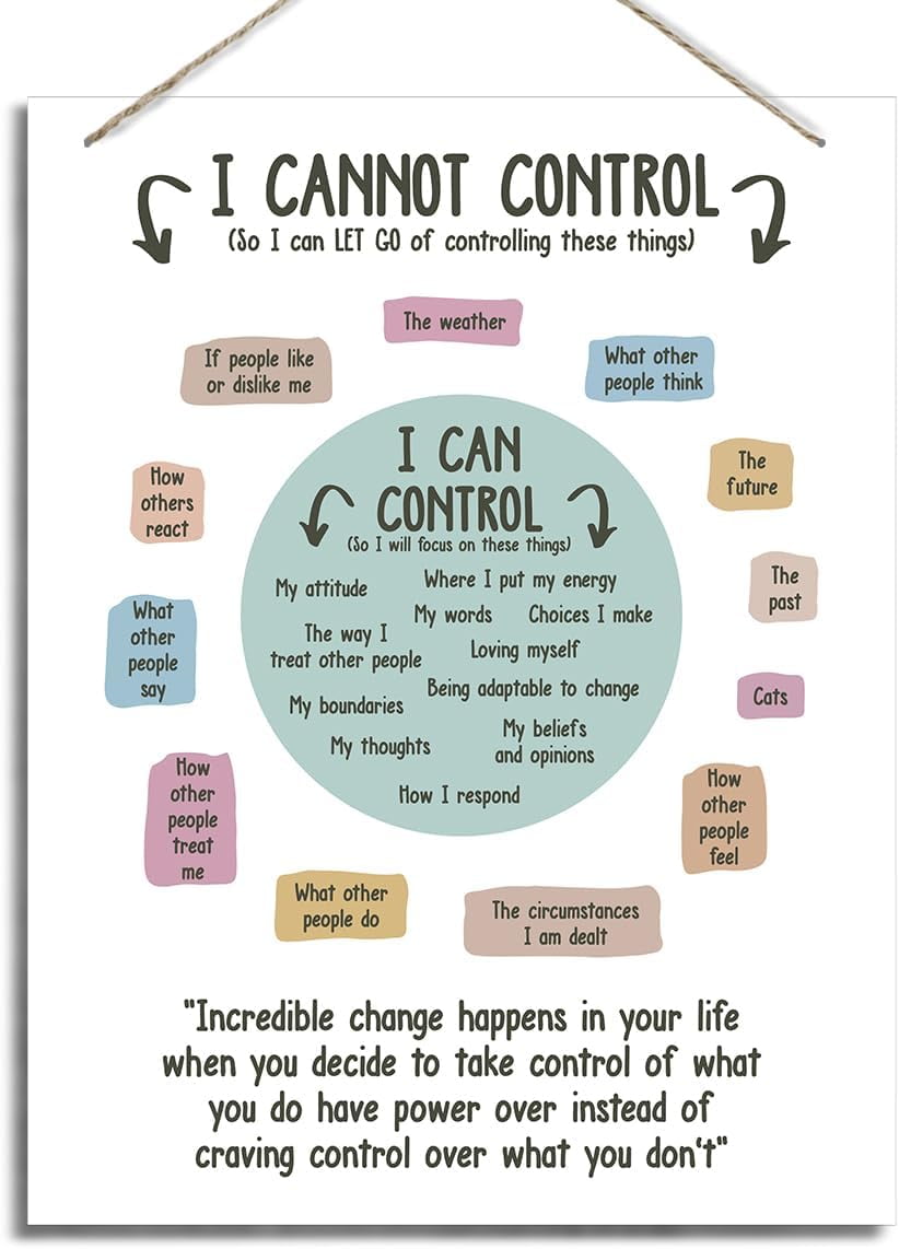 Wood Sign 8x12 Inch What I Can And Cannot Control Sign Mental Health ...