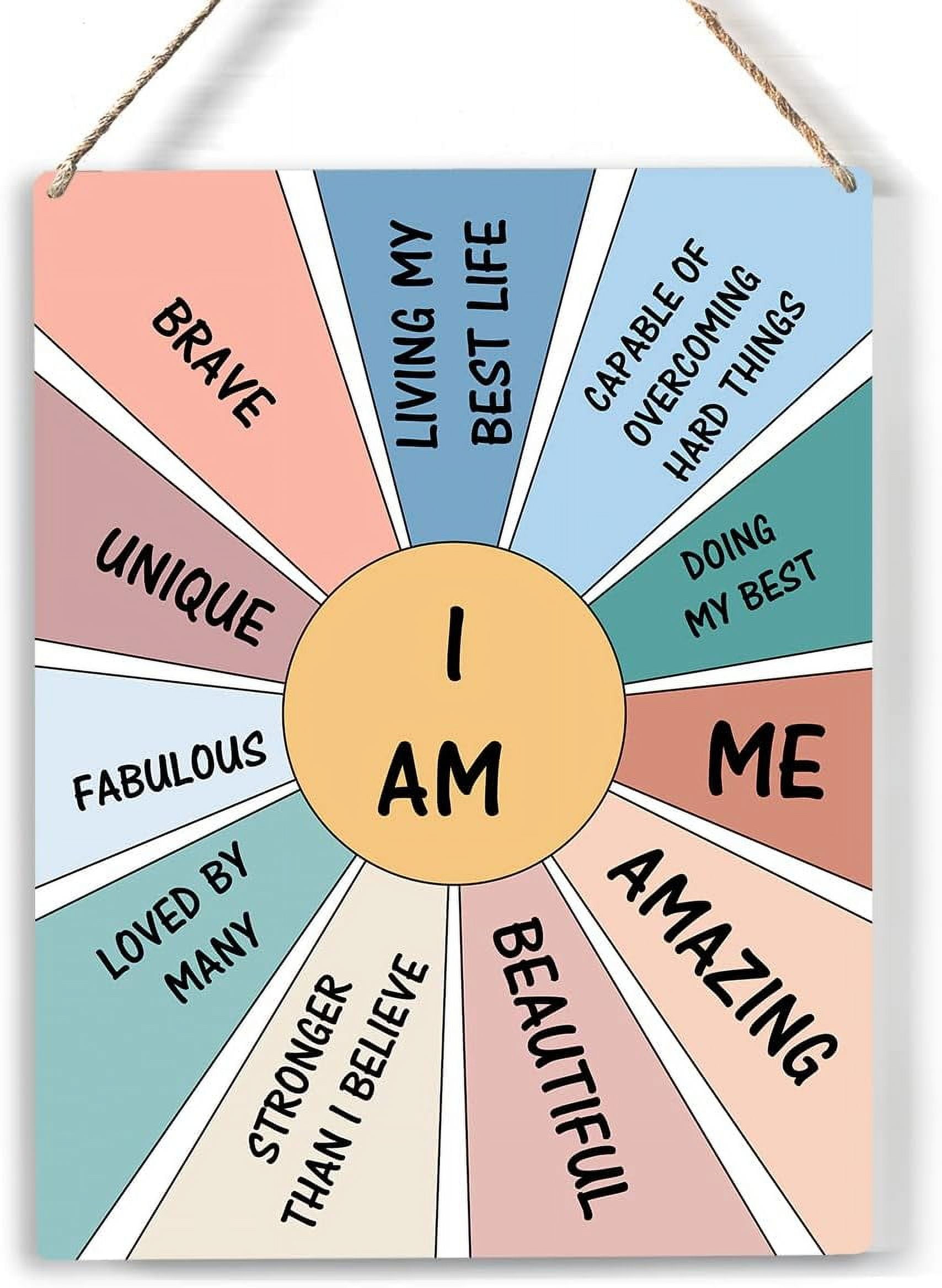 Wood Sign 8x12 Inch I Am Positive Affirmations Wood Sign Mental Health ...