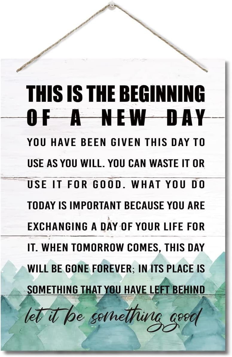 Wood Sign 8x12 Inch Inspirational Wood Art Signs This Is The Beginning ...