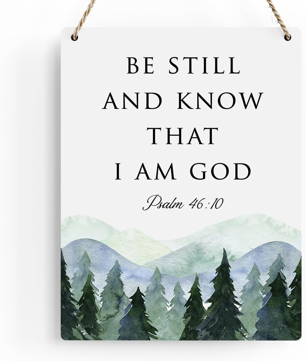 Wood Sign 8x12 Inch Inspirational Decor Be Still And Know That I Am God ...