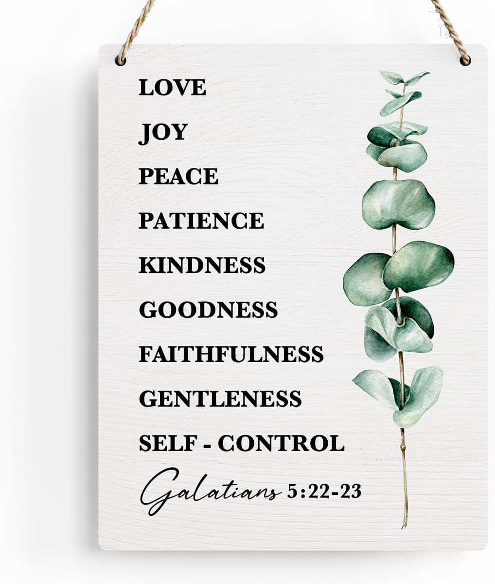 Wood Sign 8x12 Inch Inspirational Scripture Wall Art Bible Verses ...