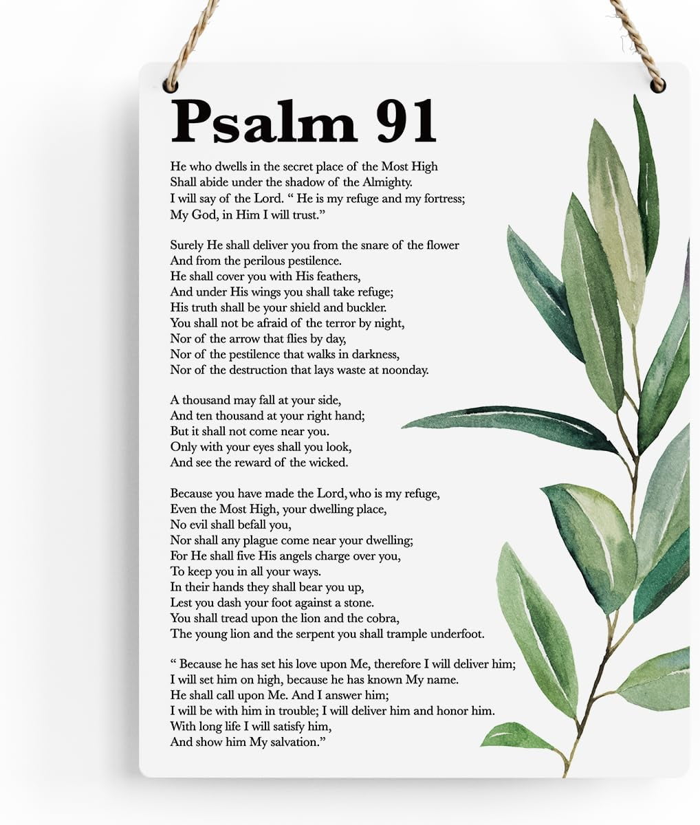 Wood Sign 8x12 Inch Inspirational Scripture Wall Art Bible Verses Psalm ...