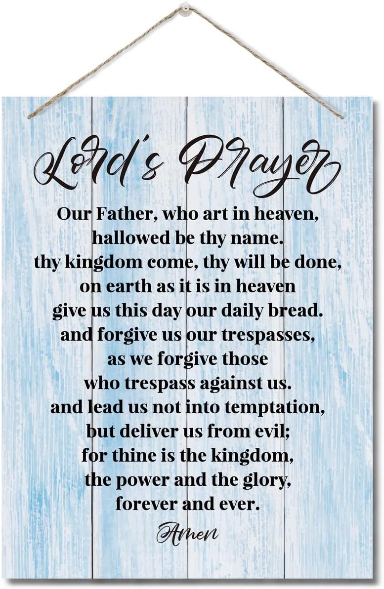 Wood Sign 8x12 Inch Inspirational Wood Art Signs Lord'S Prayer Wall ...