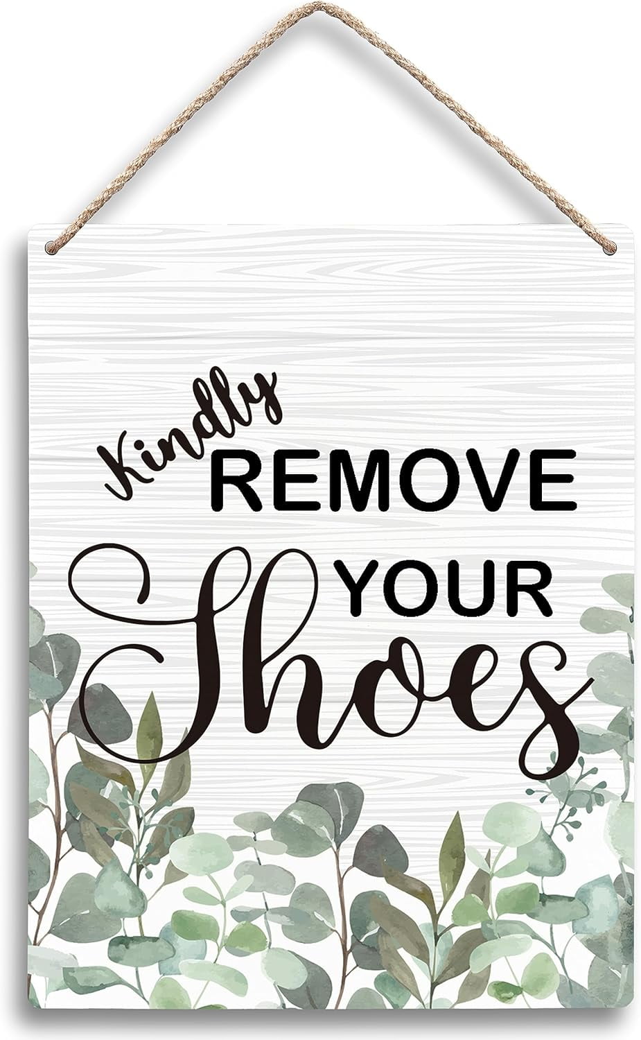 Wood Sign 8x12 Inch Kindly Remove Your Shoes Wooden Signs No Shoes Sign ...