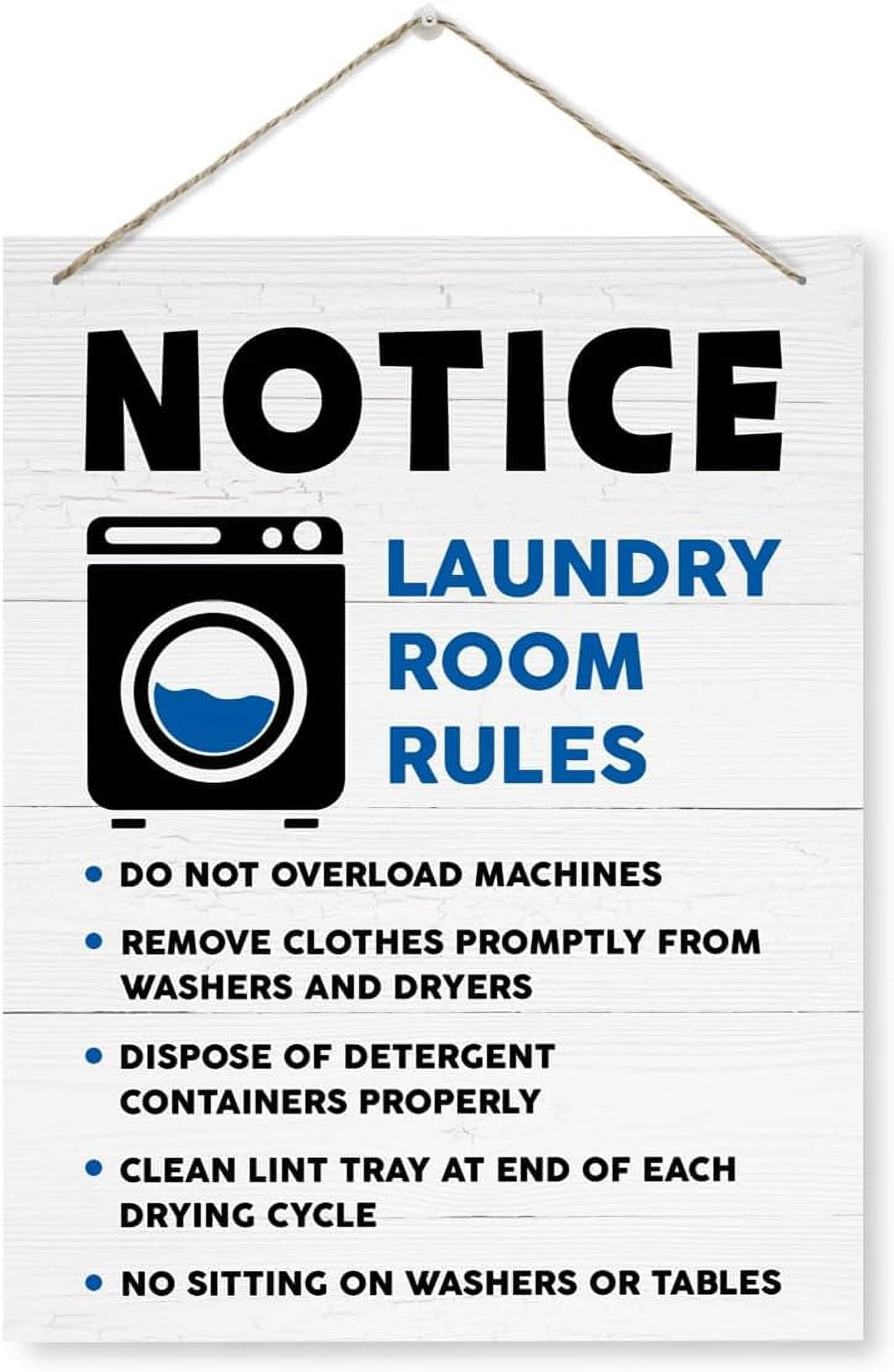 Wood Sign 8x12 Inch Laundry Decor Laundry Room Rules Sign Rustic ...