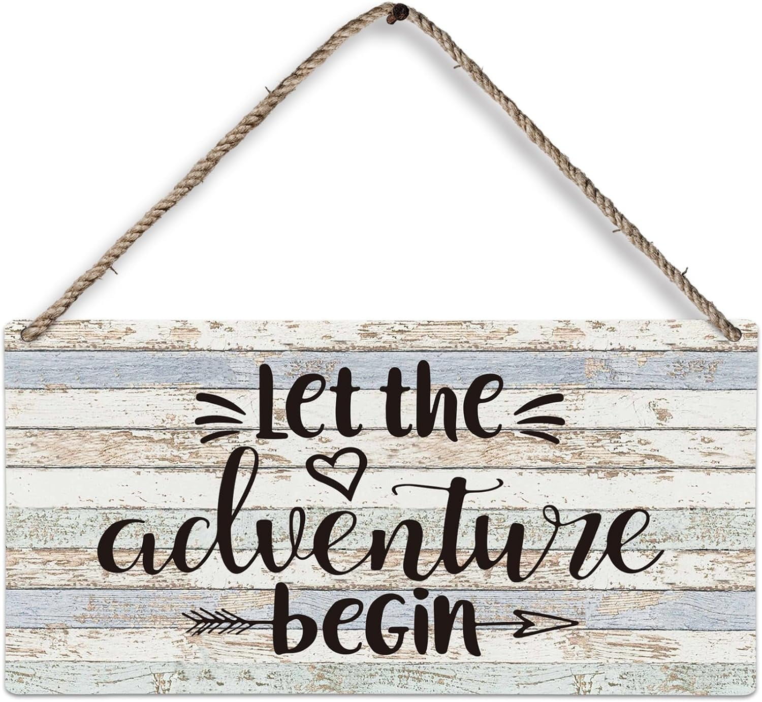 Wood Sign 6x12 Inch Let The Adventure Begin Wood Plaque Sign Rustic ...