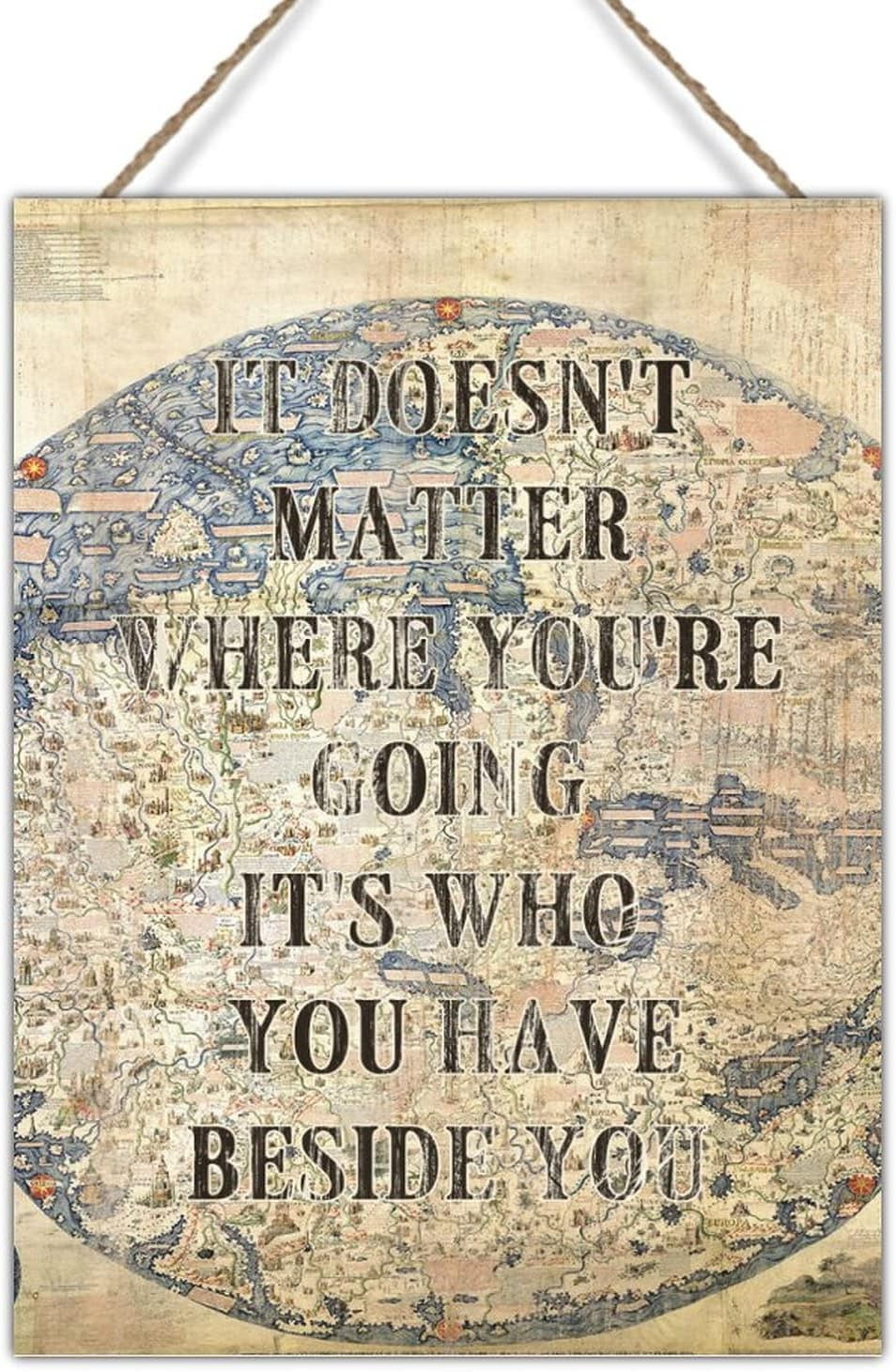 Wood Sign 8x12 Inch It Doesn'T Matter Where You'Re Going Wood Sign ...