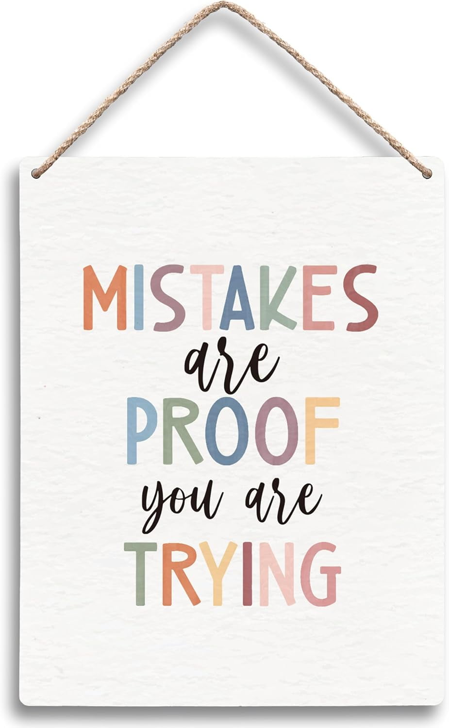 Wood Sign 8x12 Inch Mistakes Are Proof You Are Trying Hanging Wooden ...