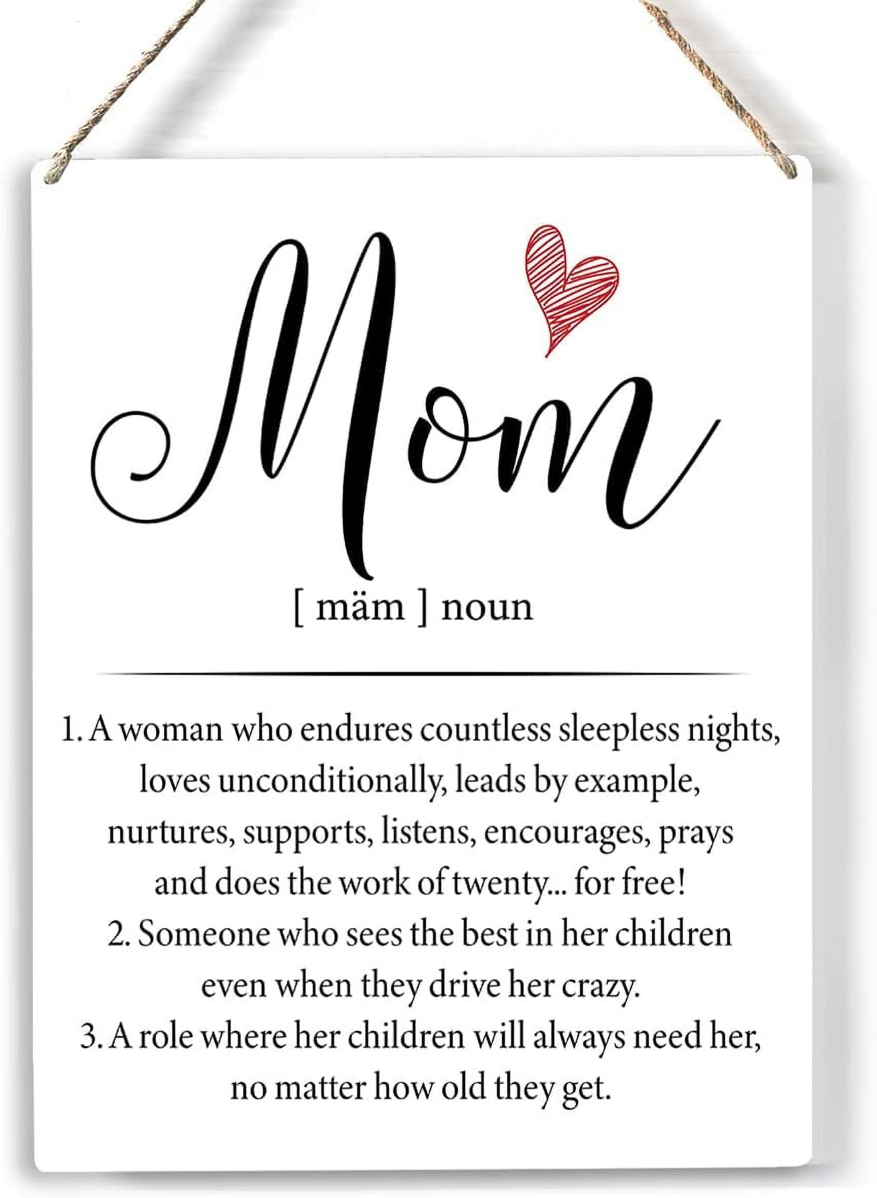 Wood Sign 8x12 Inch Mother'S Day Wood Sign Mom Definition Wooden Signs ...