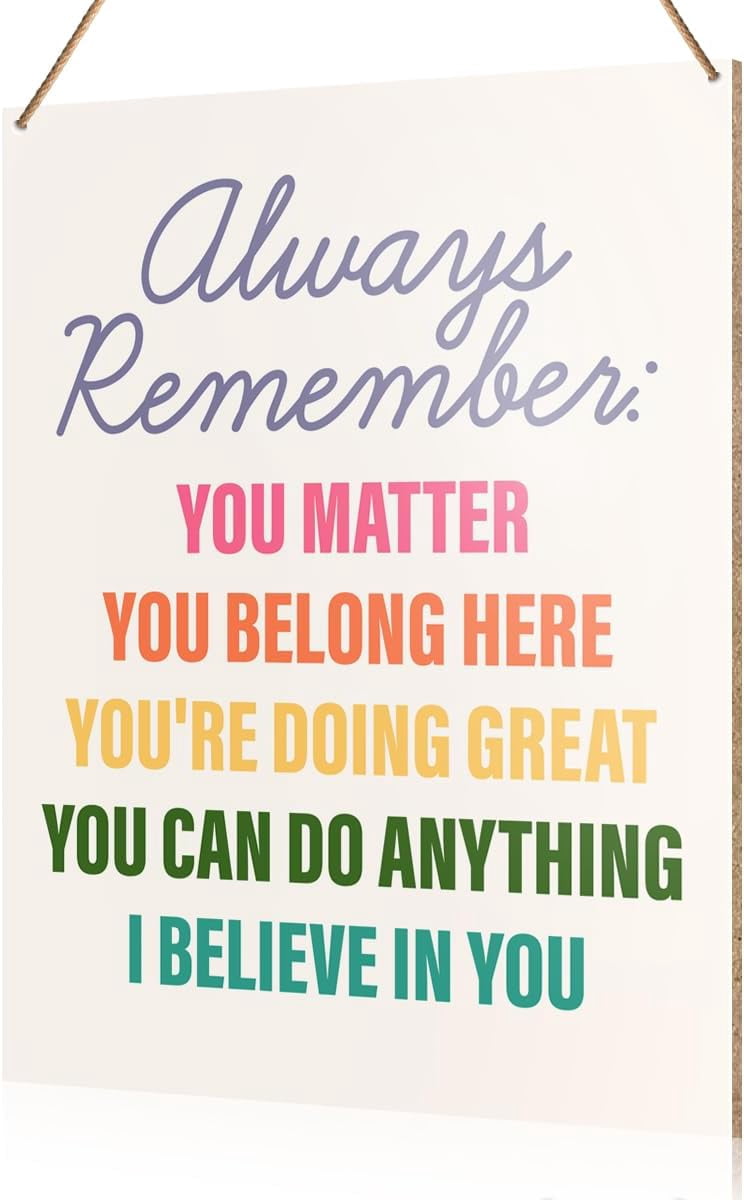 Wood Sign 8x12 Inch Motivational Classroom Wall Sign Hanging Decor ...