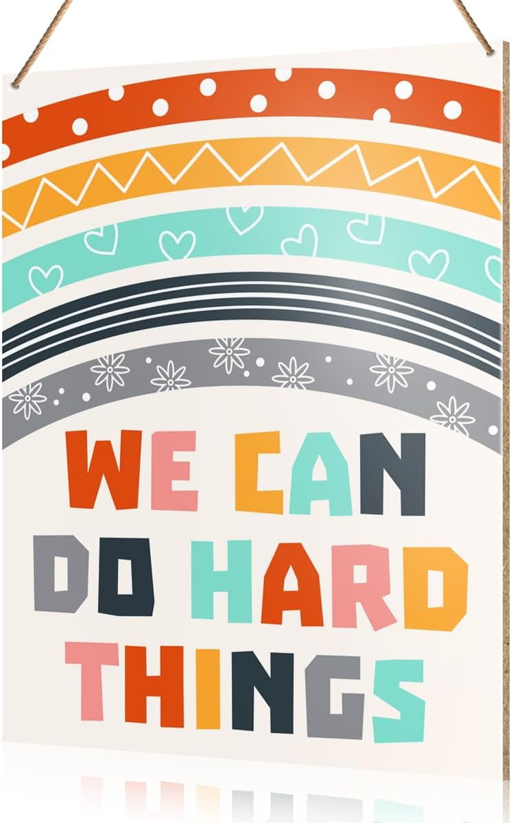 Wood Sign 8x12 Inch Motivational Classroom Wall Sign Hanging Decor We ...