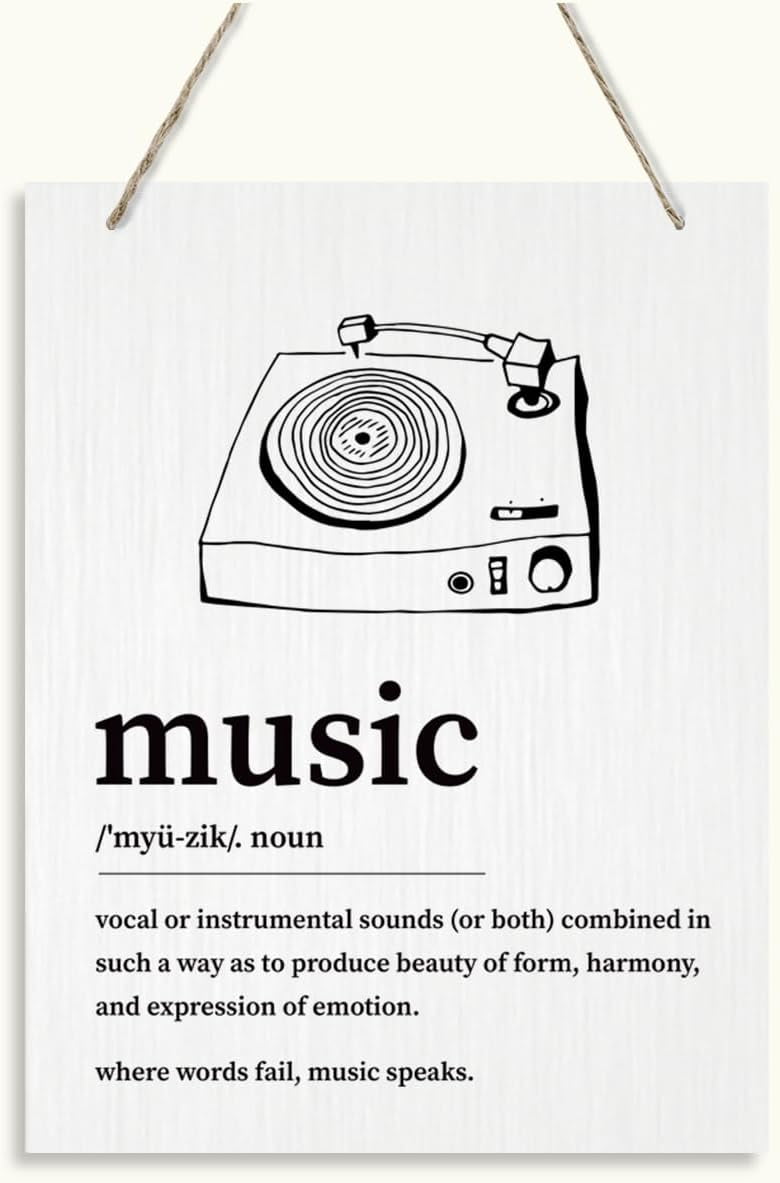 Wood Sign 8x12 Inch Music Definition Sign Farmhouse Hanging Wooden ...