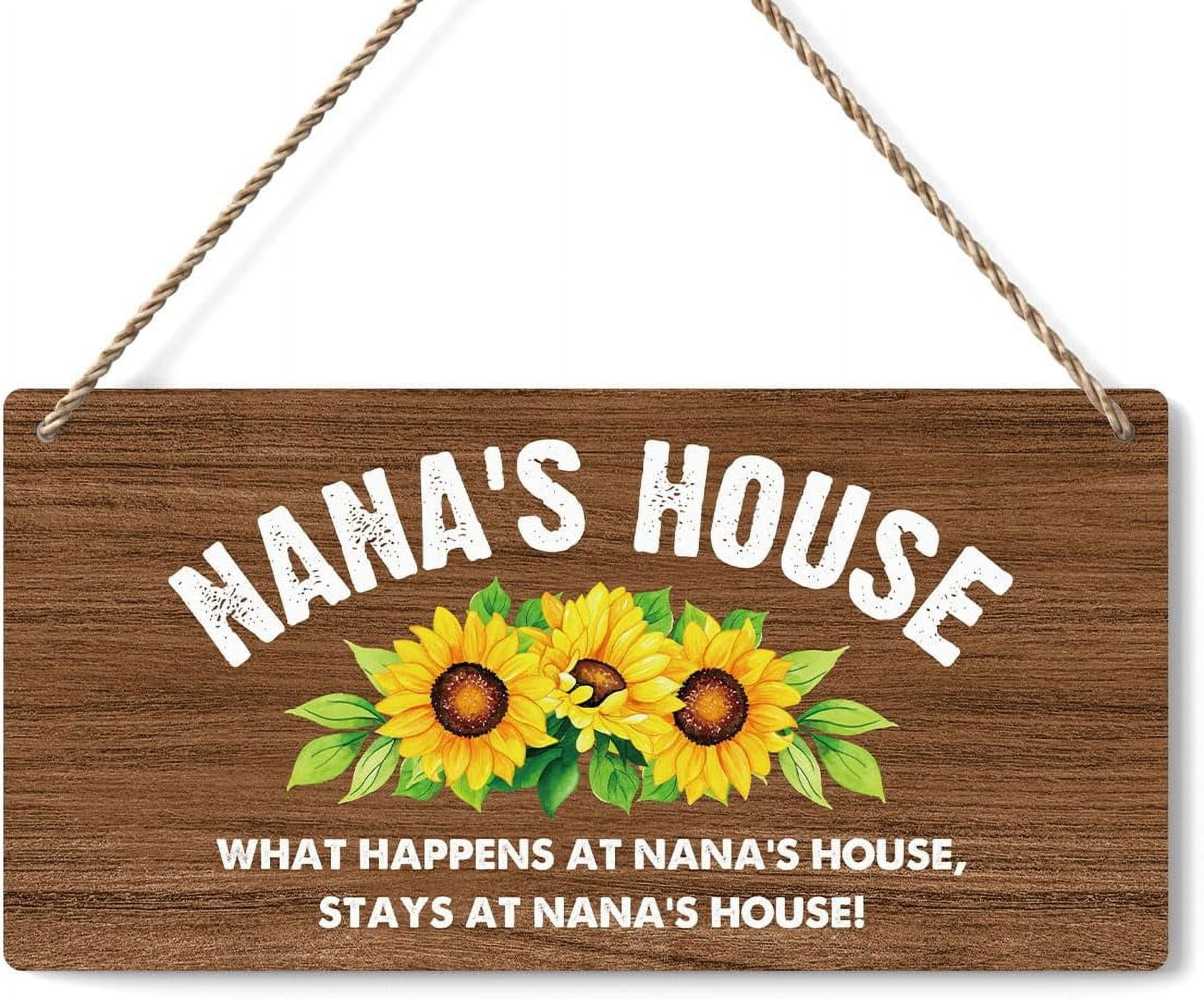 Wood Sign 6x12 Inch Nana Gifts Rustic House Wooden Sign Decor Outdoor ...