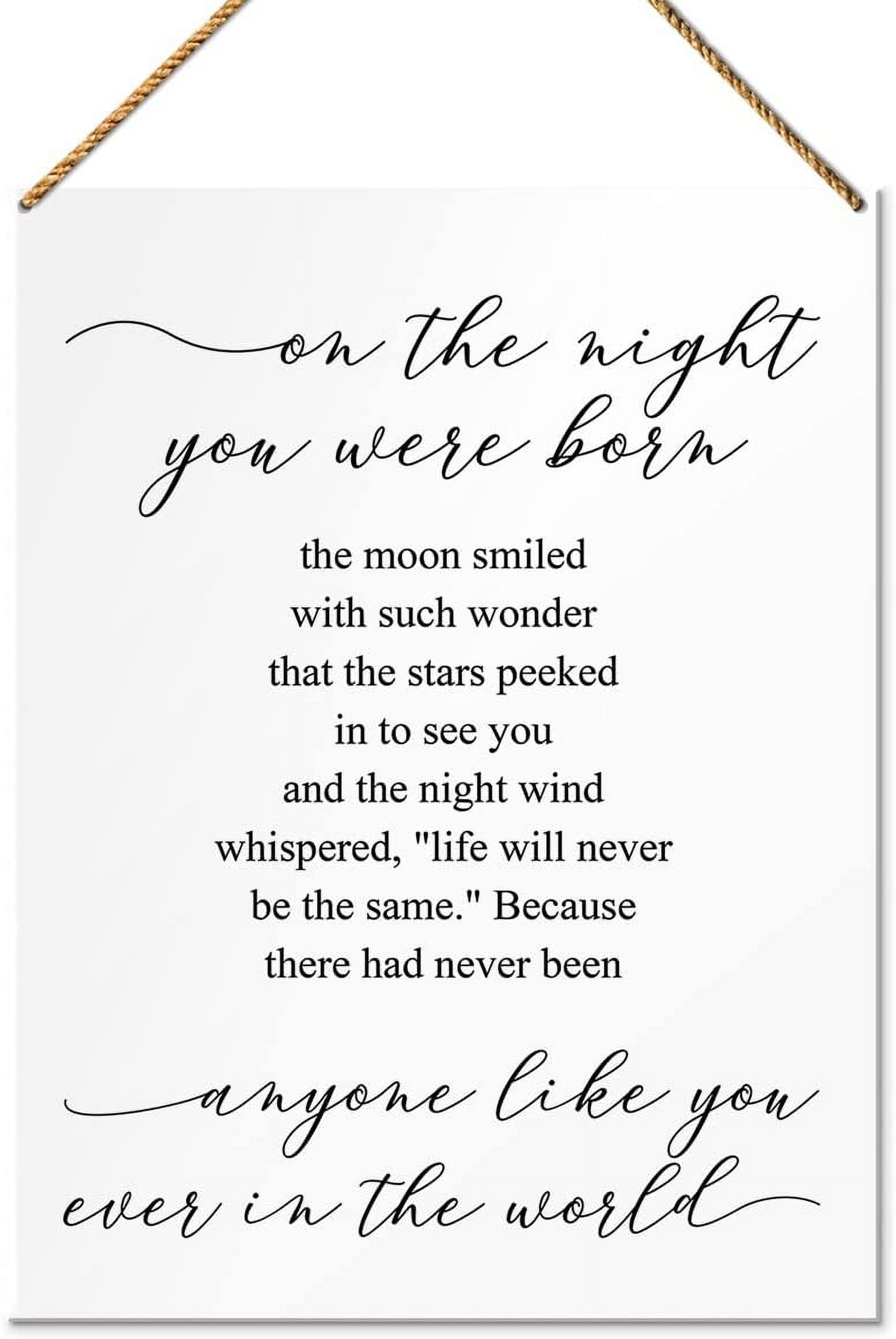 Wood Sign 8x12 Inch Nursery Wood Sign Decor On The Night You Were Born ...