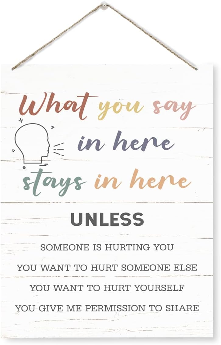 Wood Sign 8x12 Inch Office Decor What You Say In Here Stays In Here ...