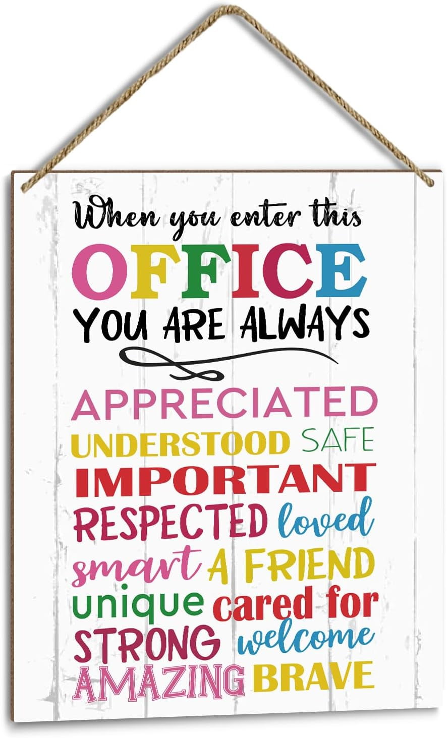 Wood Sign 8x12 Inch Office Door Decor Wall Wood Hanging Plaque Mental ...