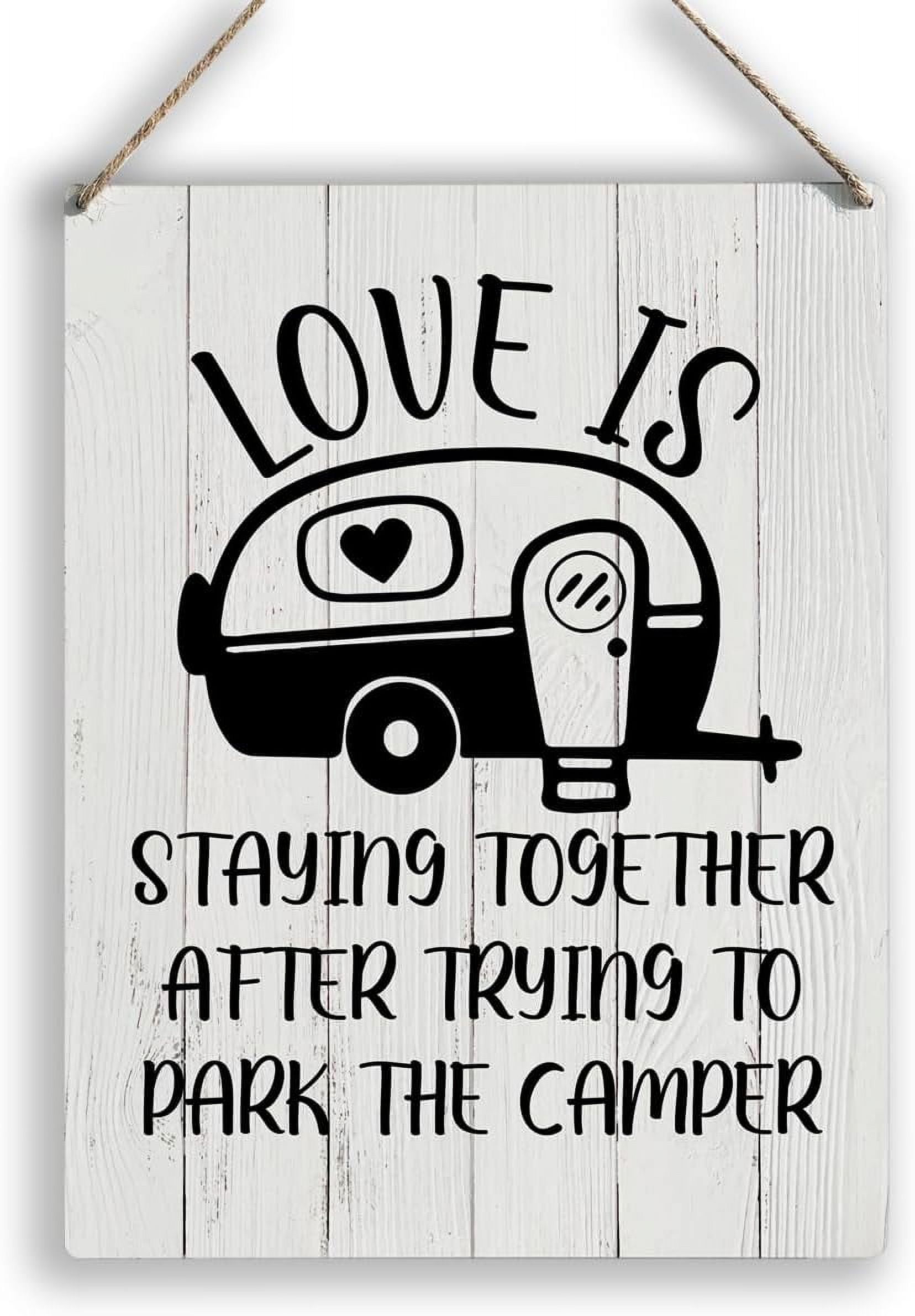 Wood Sign 8x12 Inch Park The Camper Wooden Rustic Signs Home Wall Decor ...