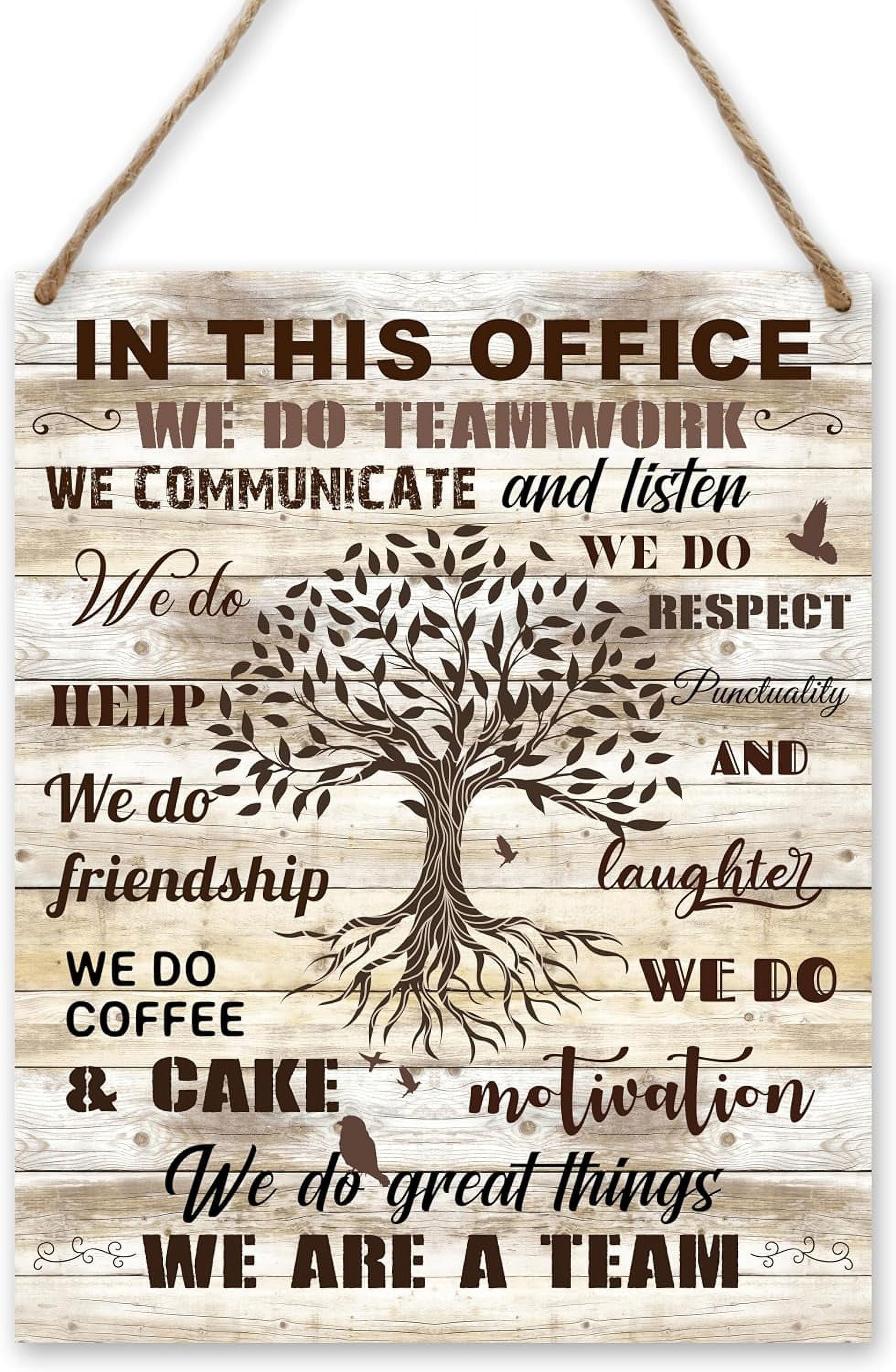 Wood Sign 8x12 Inch Patcate Office Inspirational Wall Art Hanging Decor ...