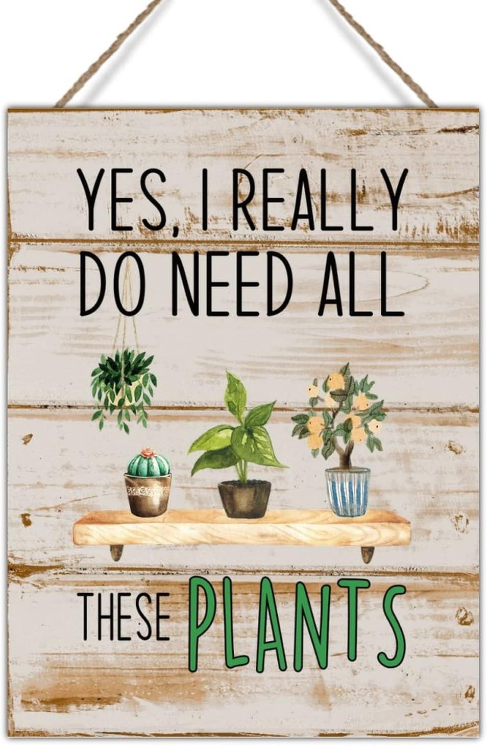 Wood Sign 8x12 Inch Plant Addict Vintage Rustic Wood Wall Decor Sign ...